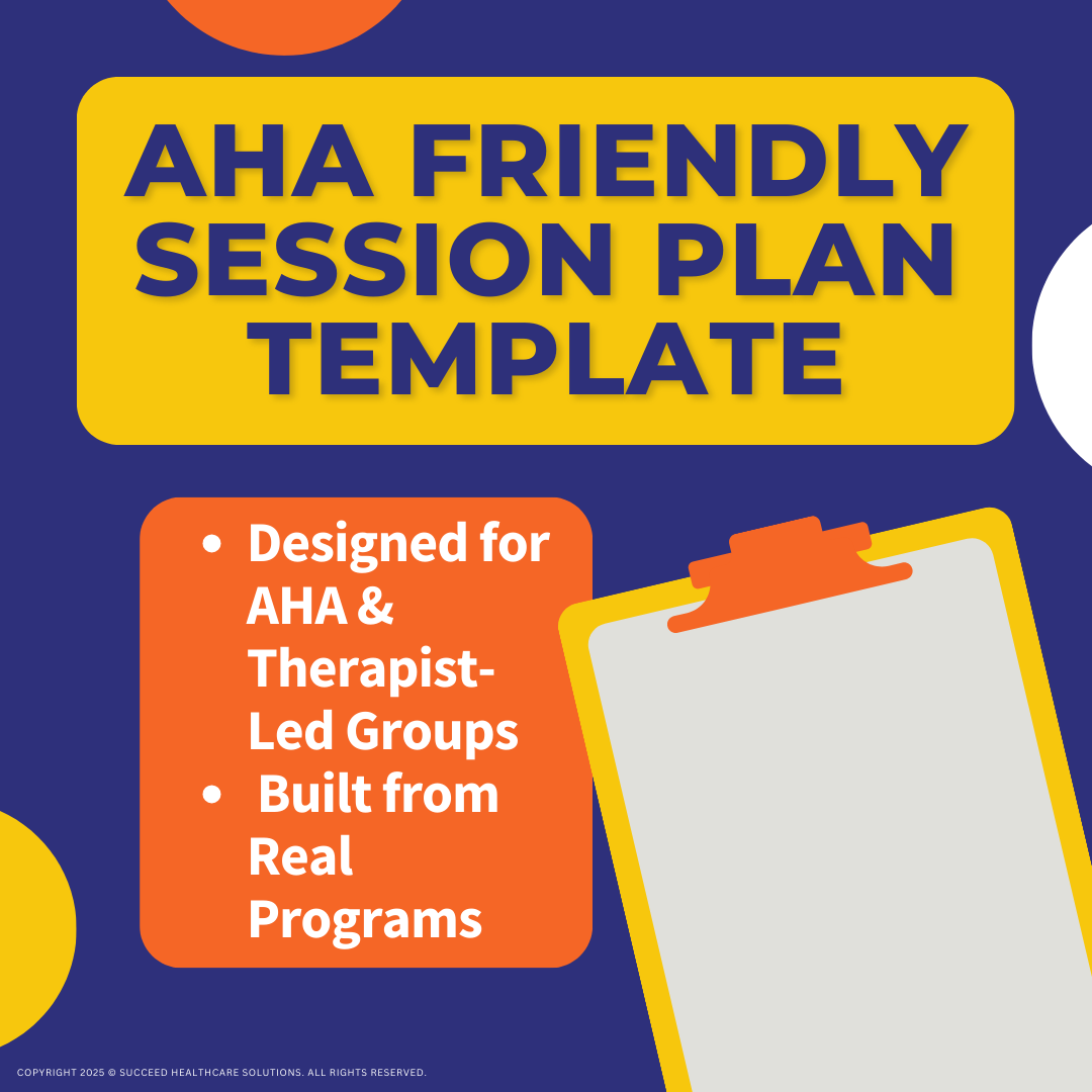 AHA Session Plan Template – Editable Format for Therapy Assistants